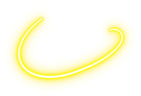 Yellow Light Glowing Neon Curved Line Png