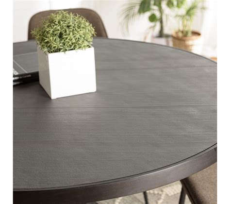 Basile Table à Manger 120x120cm Plateau Noir Effet Pierre Table BUT