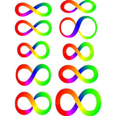 Fancy Rainbow Autism Infinities Free Svg
