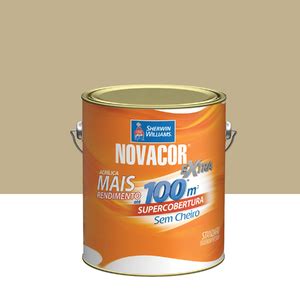 Tinta Acrílica Fosco Novacor Parede Mais Rendimentoe Standard Camurça 3