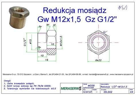 Manometry Redukcja Mosi Dz Gw M X Gz G