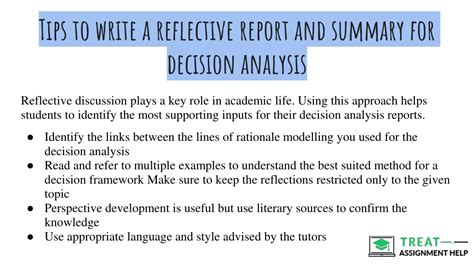 Ppt Tips To Write Decision Analysis With Reflective Report And