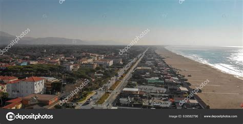 Aerial View Forte Dei Marmi Skyline Panoramic Skyline Stock Photo