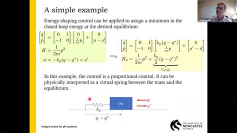 integral action for port hamiltonian systems youtube