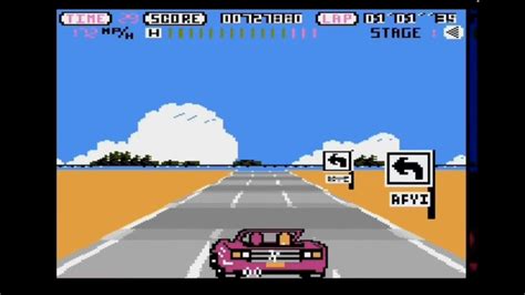 OutRun Como seria o clássico jogo de corrida no Atari XL XE