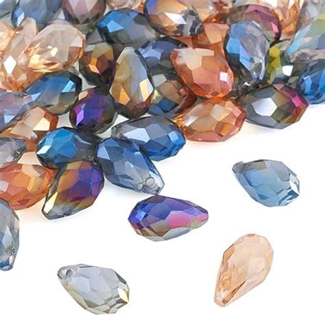Amazon Beadthoven Pcs Colors Transparent Teardrop Glass