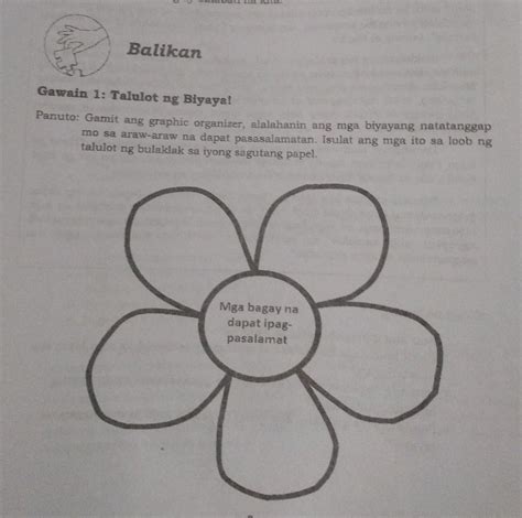 Balikan Gawain 1 Talulot Ng Biyaya Panuto Gamit Ang Graphic