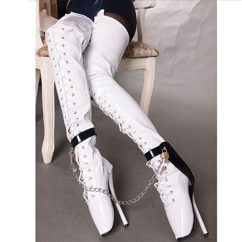 Knee High Ballet Heels With Lock Sq32144 Smtaste