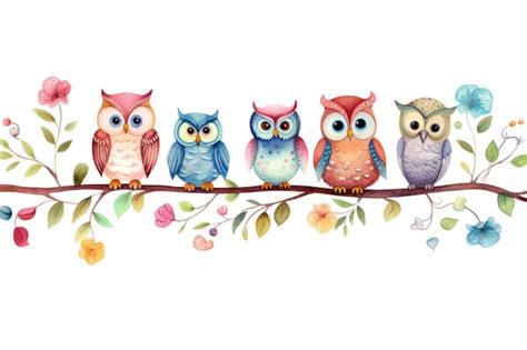Premium AI Image Enchanting Owl Border Clipart Bring A Touch Of