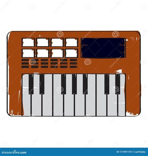 Icono Aislado Del Teclado Instrumento Musical Ilustración del Vector