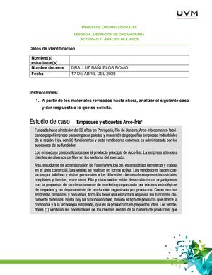Automatizada Actividad 5 Procesos Organizacionales Studocu