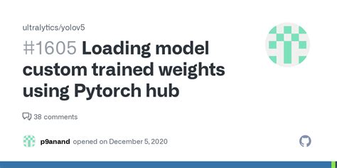 Loading Model Custom Trained Weights Using Pytorch Hub Issue 1605