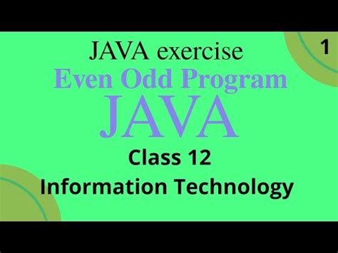 Java Program To Find A Number Is Even Or Odd Java Exercise Class