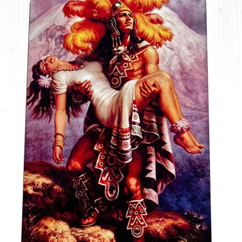 Aztec Warrior And Aztec Princess Art Piece Etsy