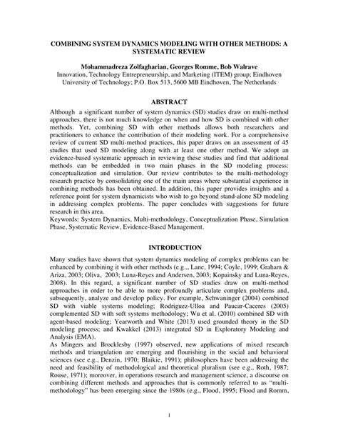 pdf combining system dynamics modeling with other methods a systematic review