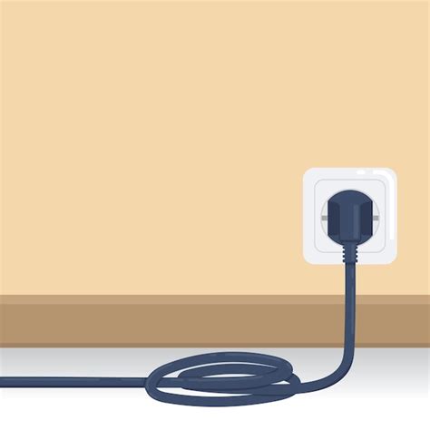 Premium Vector Electric Plug Is Stuck In The Socket With A Tangled