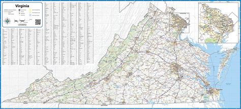 Amazon Virginia County Map Laminated 36 W X 19 31 H