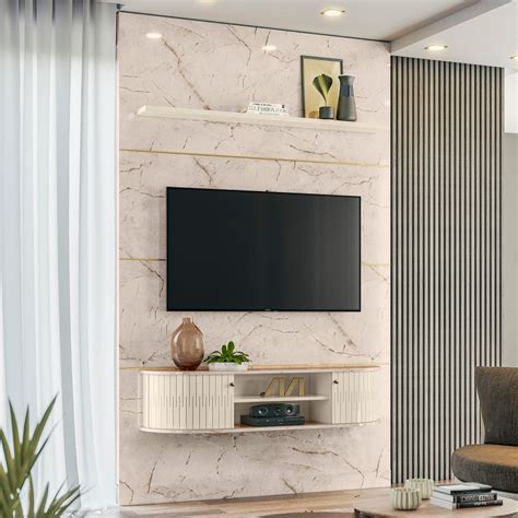 Painel para TV 65 Pol Bancada Suspensa 154cm Montêz M01 Calacata