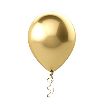 Gold Balloon D Illustration Incident Realistic Bow Png Transparent