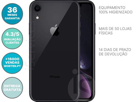 iPhone XR APPLE Recondicionado Marcas Mínimas 6 1 64 GB Preto