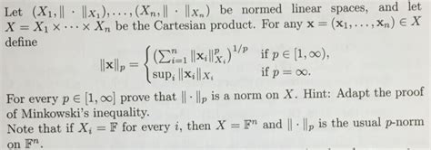 solved let x1 x lx be normed linear spaces and let ×