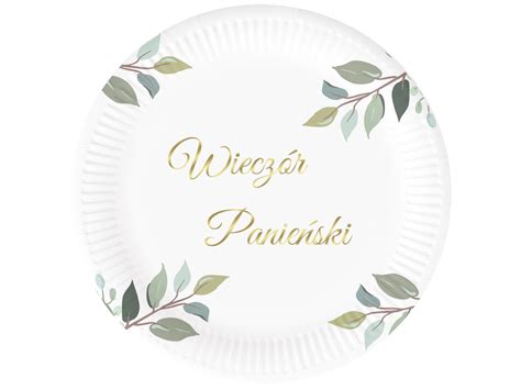 Talerzyki Papierowe Wiecz R Panie Ski Listki Cm Szt Sklep Moje