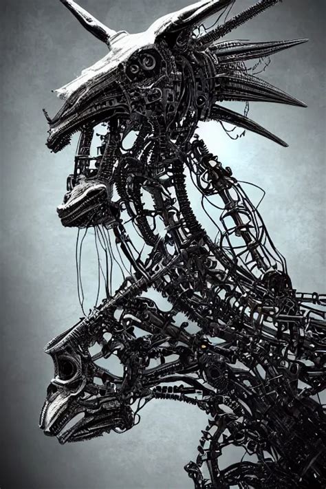 H R Giger Llama Head Landscape Emanating Centered Bio Stable