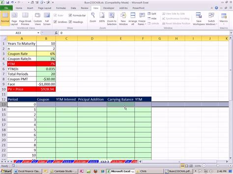 amortization table formula excel elcho table