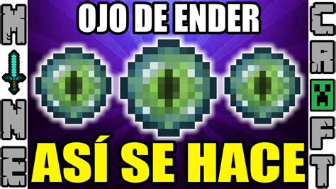 COMO HACER OJO DE ENDER EN MINECRAFT YouTube