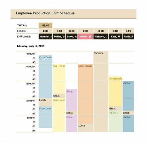 Production Schedule Template Excel