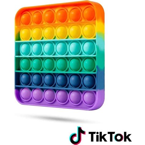 Pop It Fidget Toy Bekend Van Tiktok Vierkant Rainbow Geeektech