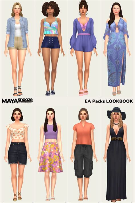 The Sims4 Ts4 Nocc Lookbook Idea In 2024 Sims 4 Clothing Cute Sims 4 Base Game Outfits Sims
