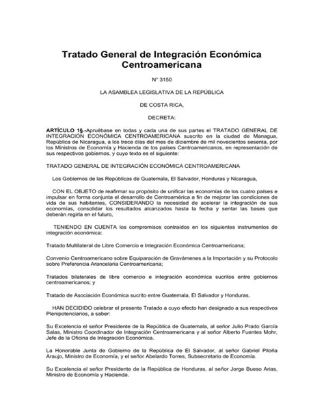 Tratado General de Integración Económica Centroamericana