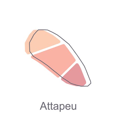 mapa de Attapeu vistoso geométrico con contorno vector diseño mundo