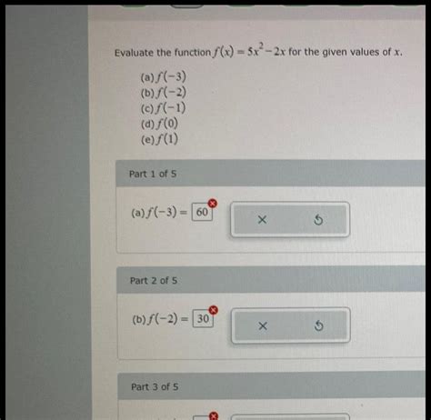 [answered] evaluate the function f x 5x 2x for the given values of x a kunduz