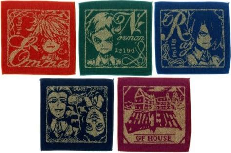 駿河屋 全5種セット ジャガードミニタオル 一番くじ 約束のネバーランド F賞タオル手ぬぐい