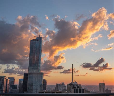 Chicago Skyline Sunset Free Photo On Pixabay