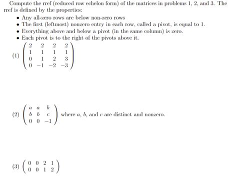 solved compute the rref reduced row echelon form of the