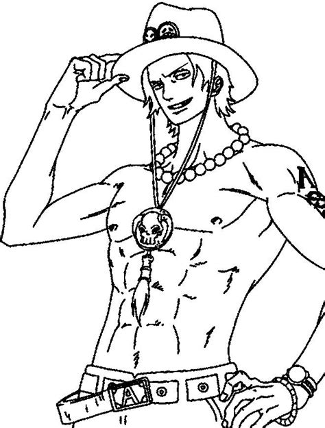Coloriage Portgas D Ace One Piece dessin gratuit à imprimer