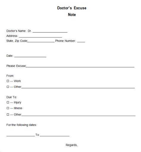 Medical Excuse Notes 9 Examples Format How To Write Pdf
