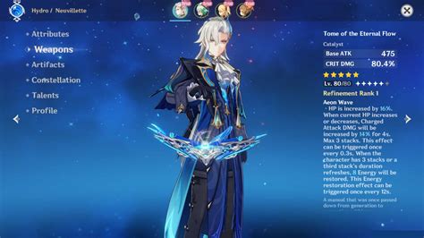 Genshin Impact Neuvillette Build Guide Neuvillette Best Weapon