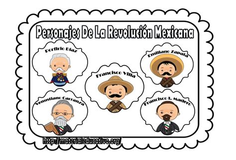 Excelentes diseños de personajes de la Revolución Mexicana Material
