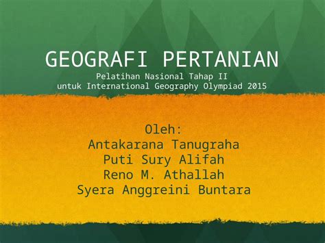 PPTX Geografi Pertanian Tipe Pertanian Potensi Degradasi Lahan Dan