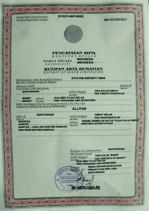 Contoh Akta Kematian 50 Koleksi Gambar