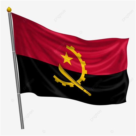 Bandeira De Angola Tremulando Textura PNG Angola Bandeira De