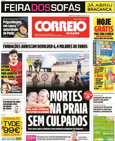 Capa Correio da Manhã 26 junho 2023 capasjornais pt