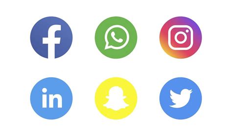 Social Media Icons Bundle Facebook Instagram Snapchat Twitter LinkedIn