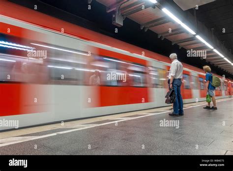 Munich S Bahn Train Arriving At A Platform In Munich Bavaria Germany
