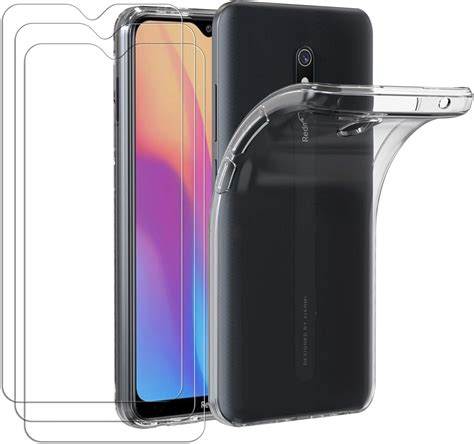 IVoler Custodia Cover Per Xiaomi Redmi 8A Con 3 Pezzi Pellicola Vetro