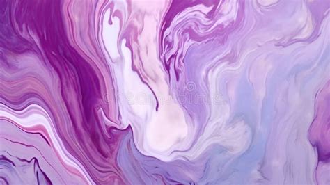 Abstract Purple Violett White Marble Fluid Painted Background Stock
